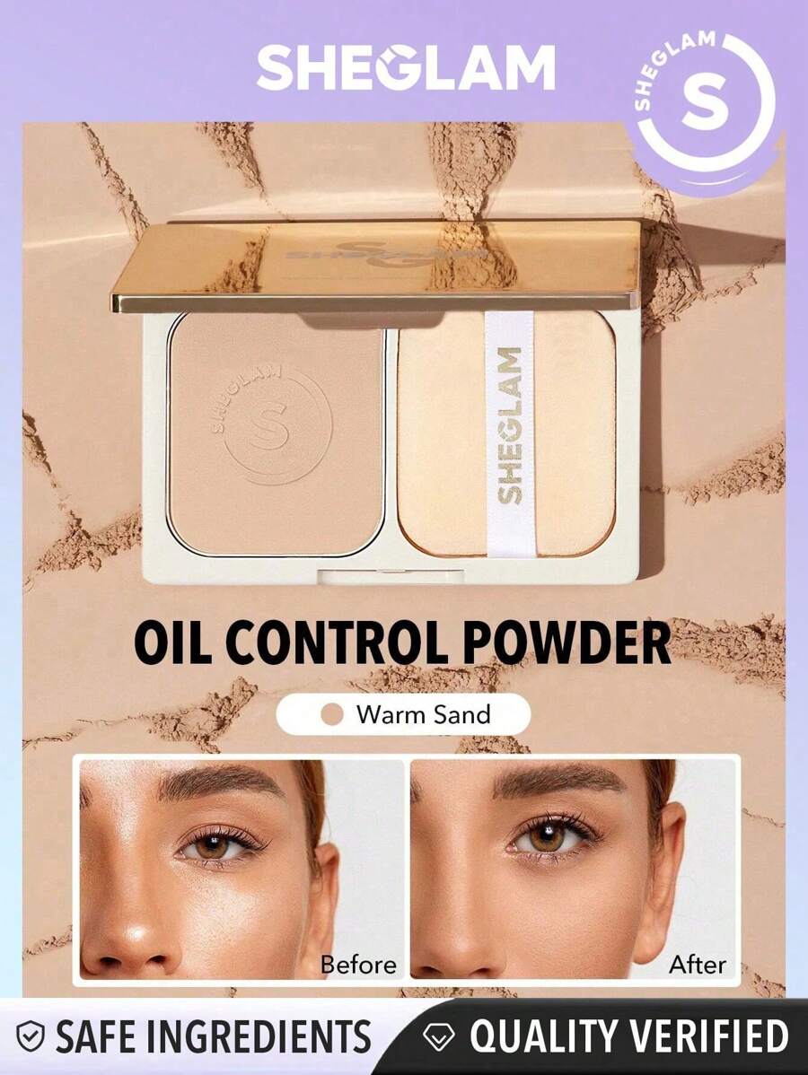 SHEGLAM Light Through Oil Control Powder - Warm Sand Anti-Oil Pressed ...