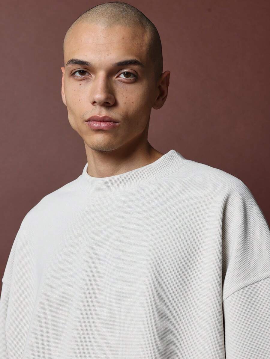 SUMWON Oversized Vintage Seam Waffle Super Premium Heavyweight ...