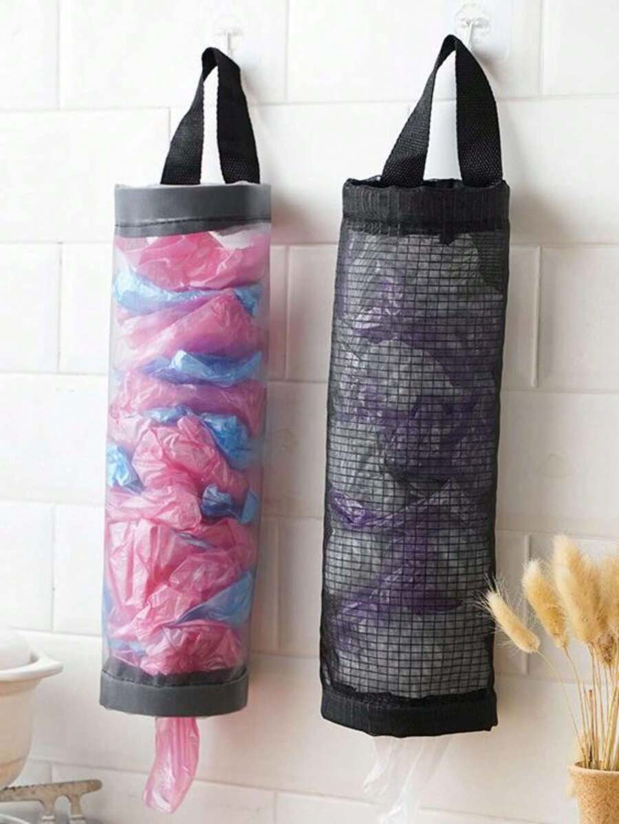 1pc Garbage Bag Storage Hanging Bag, Wall-Mounted Drawstring Shoe ...