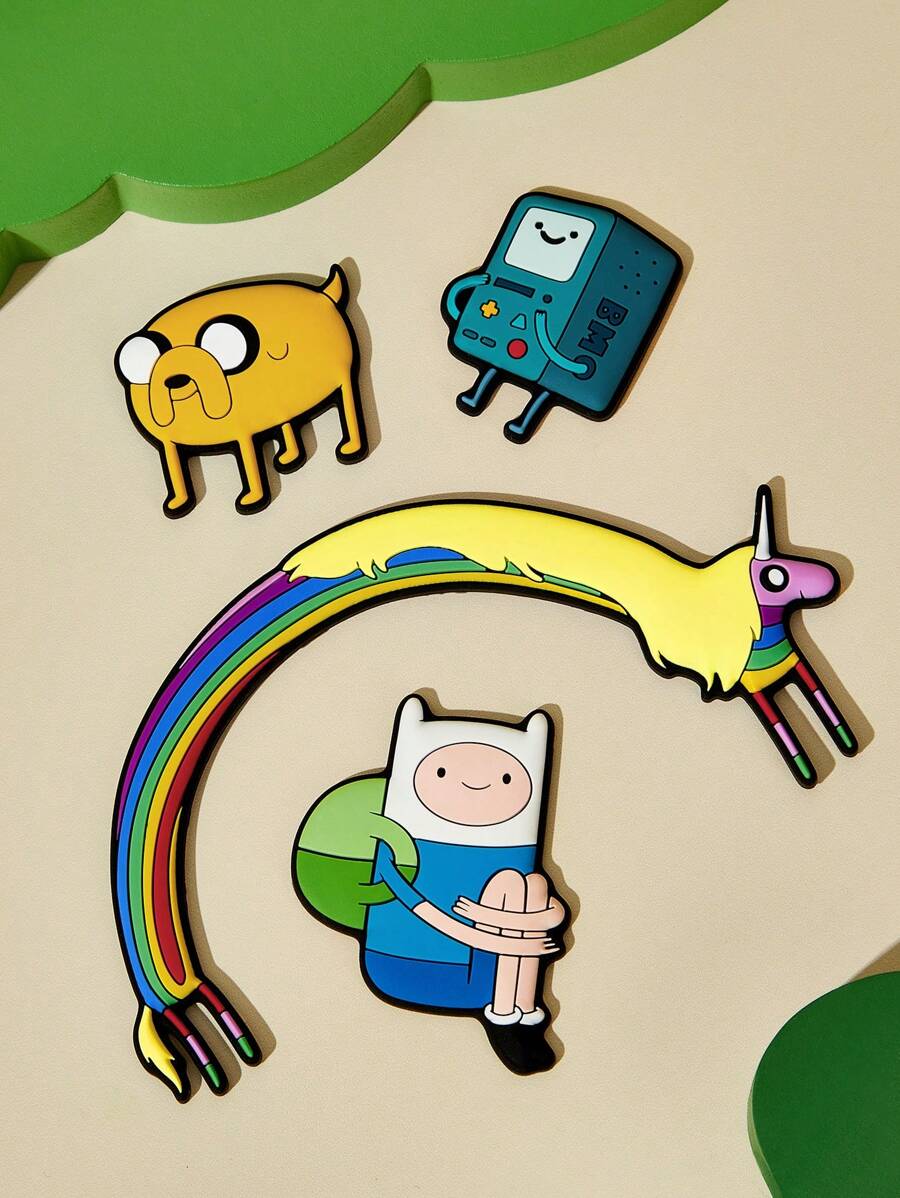 ADVENTURE TIME X SHEIN 4pcs/Pack Funny Cartoon Pattern Refrigerator ...