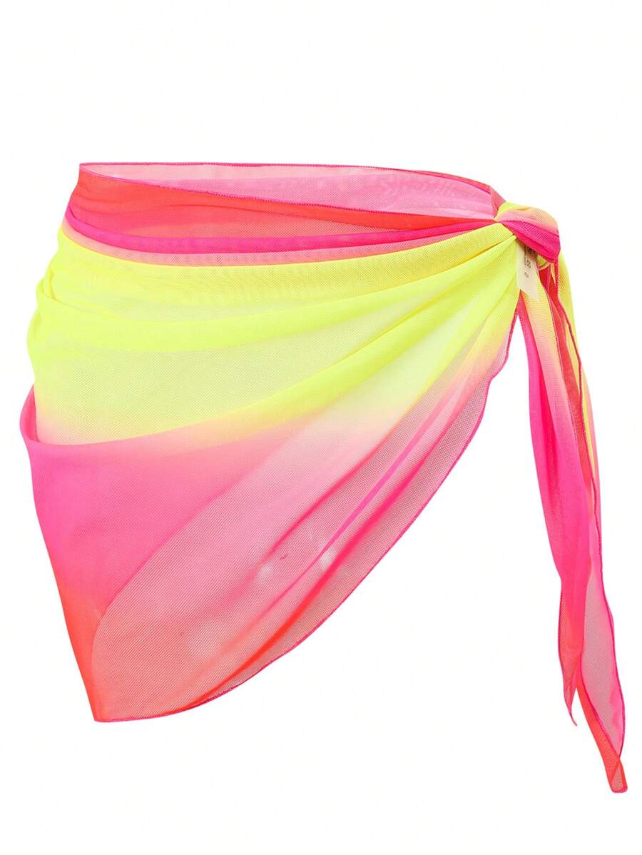 SHEIN Swim Conjunto de pareo y minifalda con estampado de verano para ...