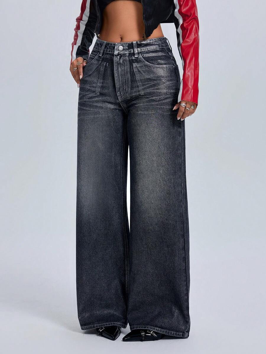 Jeanoix Jeans amples femme à poches et jambes larges, jeans boyfriend ...