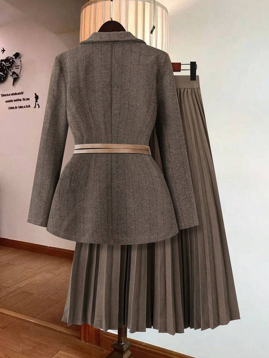 SHEIN Raffinéa 2024 New Fashion Women's Suit Set, Retro Style Suit ...