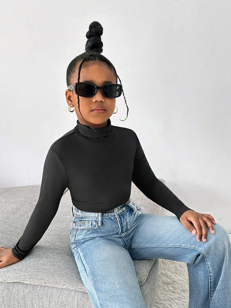 SHEIN NovaGlow Tween Girl 3 In 1 Tween Girl Knitted Mock Neck Long ...