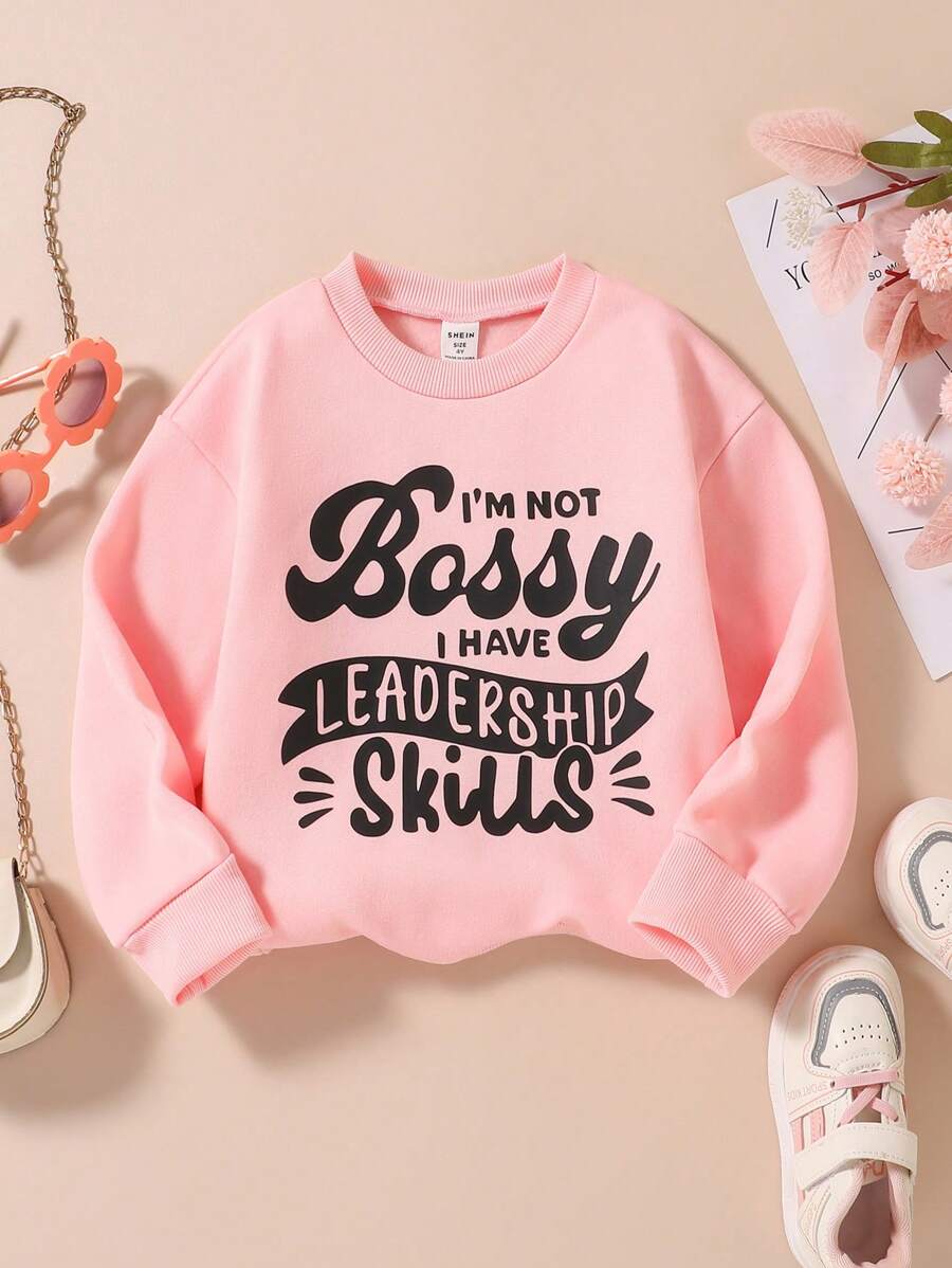 Sudadera informal con cuello redondo, forro térmico y estampado de ...