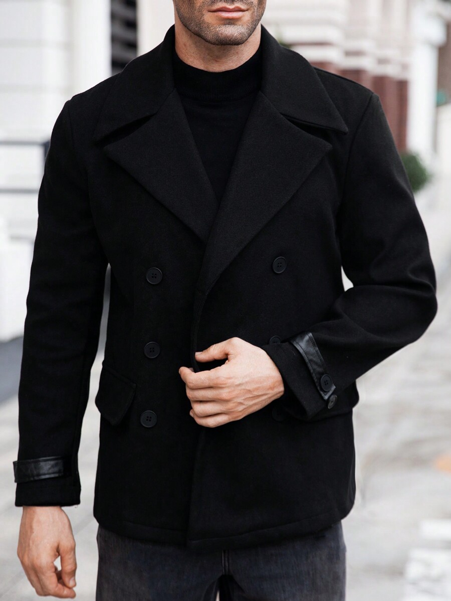 Manfinity CasualCool Men Casual Turndown Collar Double Breasted ...