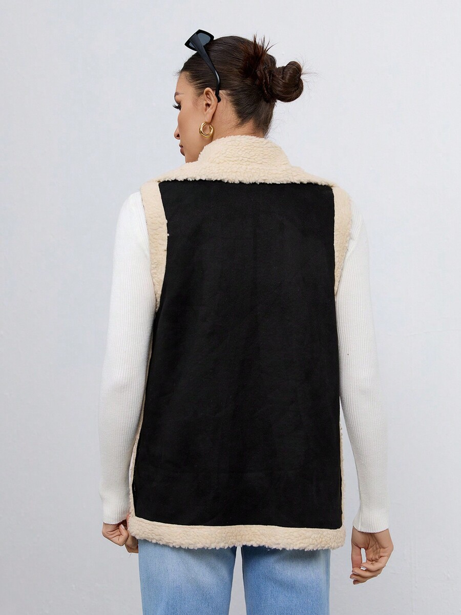 SHEIN Tall Ladies Regular Vest Jacket (Fake Fur) | SHEIN USA