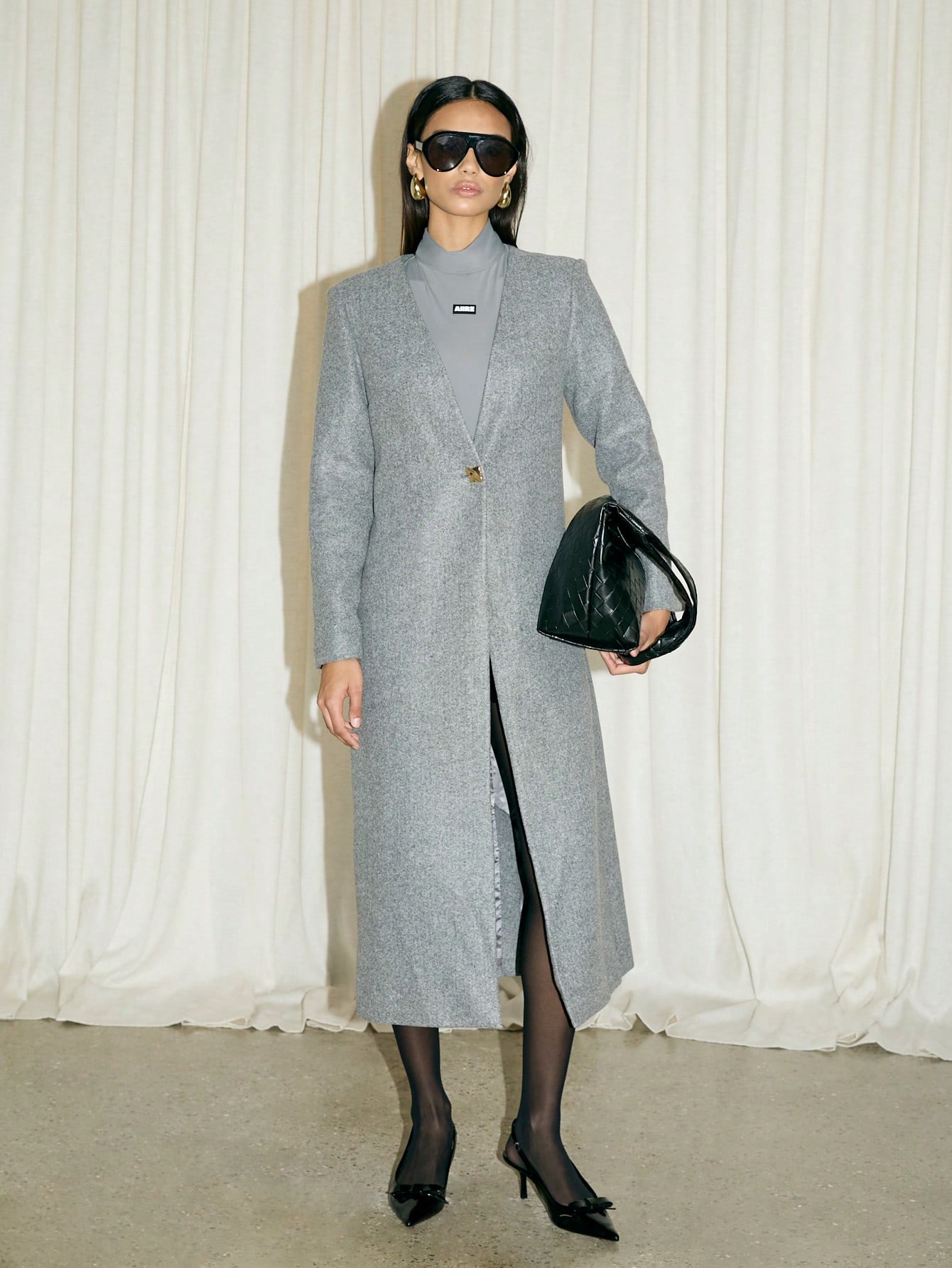 Luxury Winter Full Length Wool Blend Tailored Professional Coat With ...