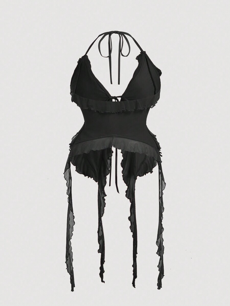 SHEIN MOD Top à col ras-du-cou grande taille avec design romantique ...