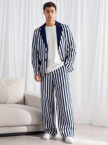 Manfinity VCAY Herren Loose Fit Farbblock gestreifter Kragen Langarm ...