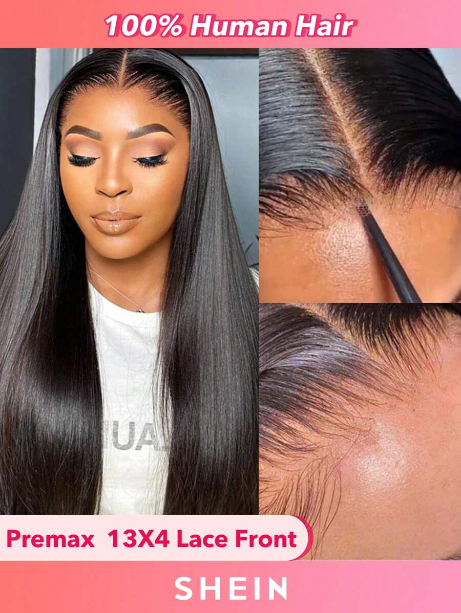 Perruque frontale en dentelle pré-coupée 13x4 en cheveux humains ...