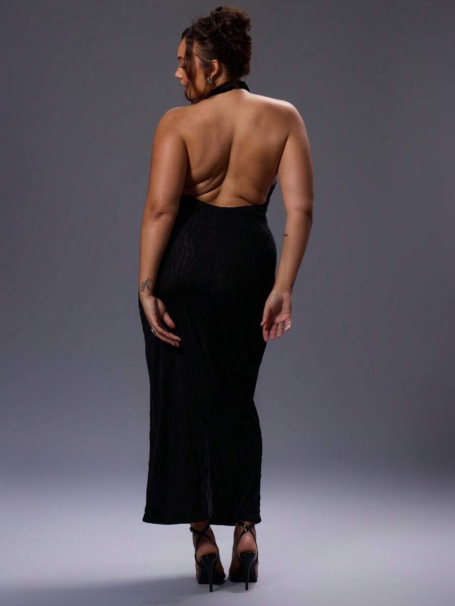 MUSERA Plus Size Sexy Sheer Slinky Cowl Neck Maxi Dress for Sale ...