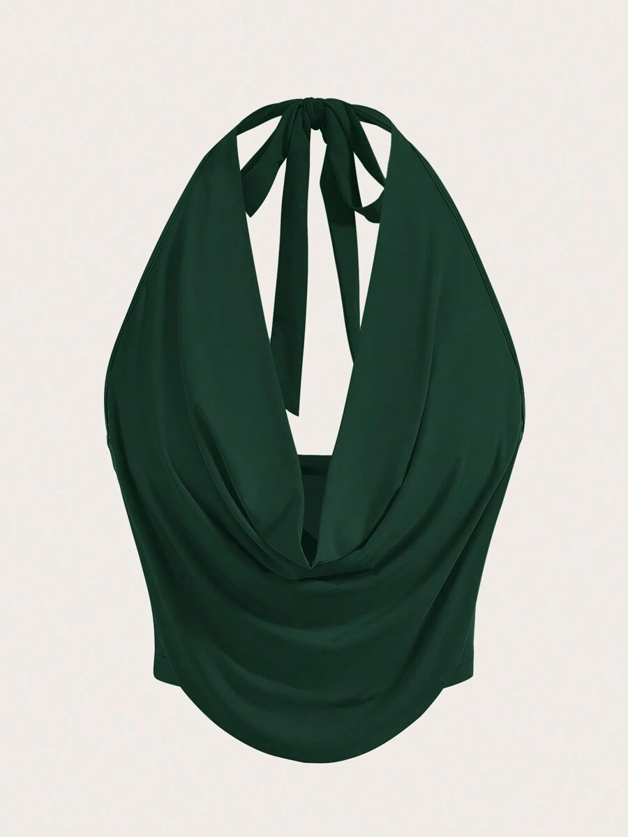 Firerie Women's Solid Color Halter Neck Backless Camisole, Casual ...