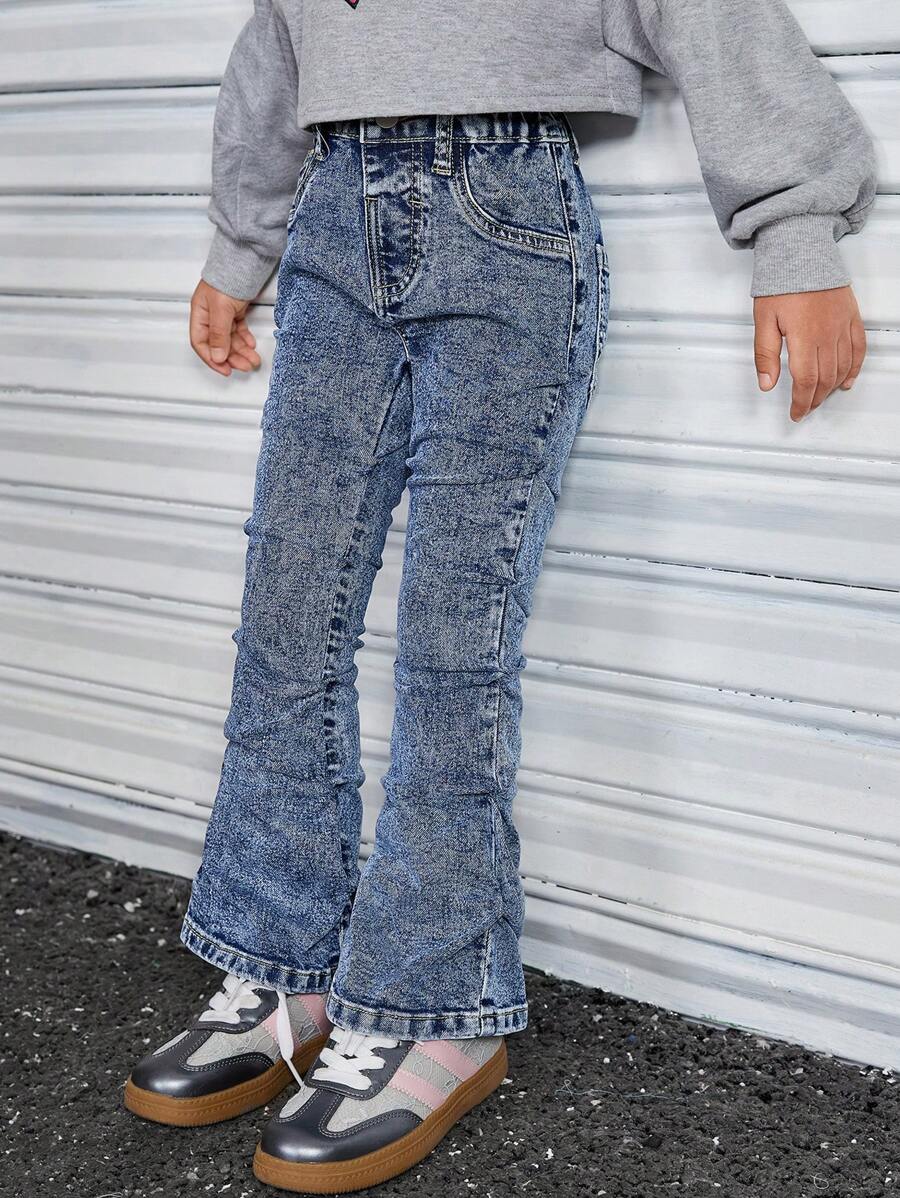 Streecool Kids Young Girl Blue Stretch Denim Jeans With Side Hand-Sewn ...