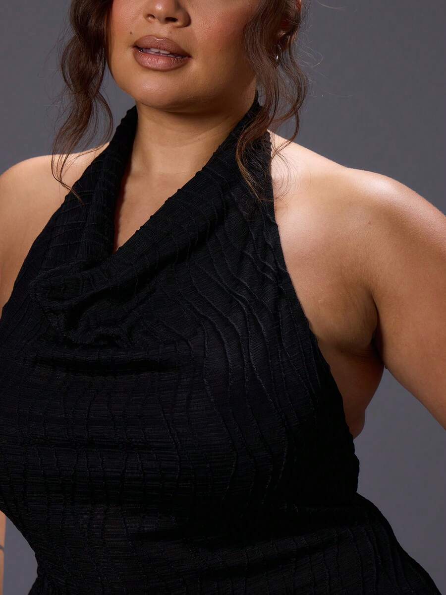 MUSERA Plus Sexy Sheer Slinky Cowl Neck Maxi Dress Valentines, Date ...