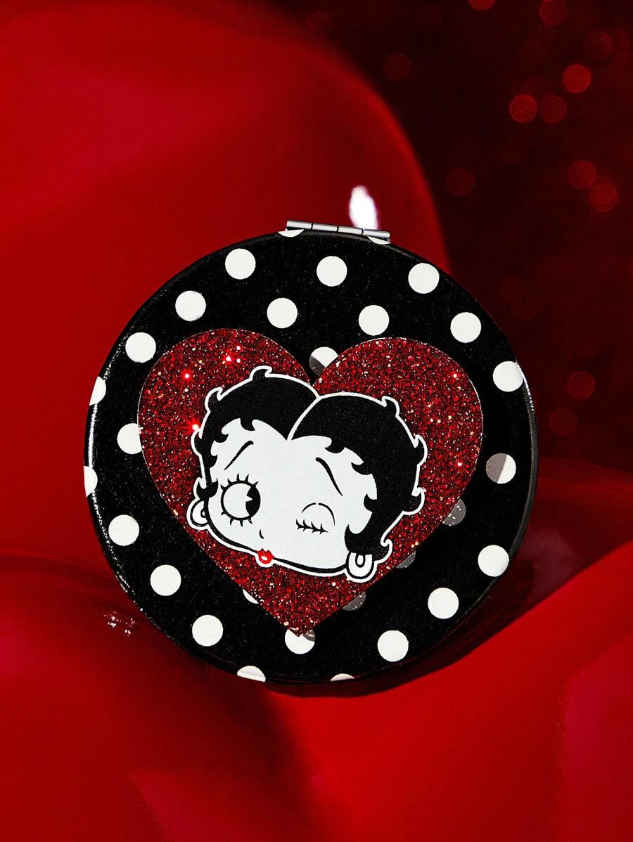 Betty Boop x SHEIN Cartoon Character & Heart Polka Dot Printed Portable ...
