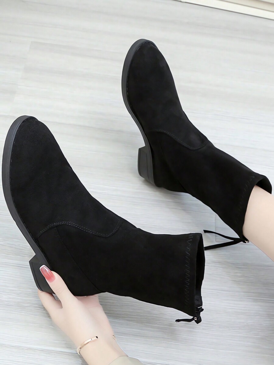 Girl Boots For Winter, Pull-On Style Low Heel Shaft Boots, Fashion ...