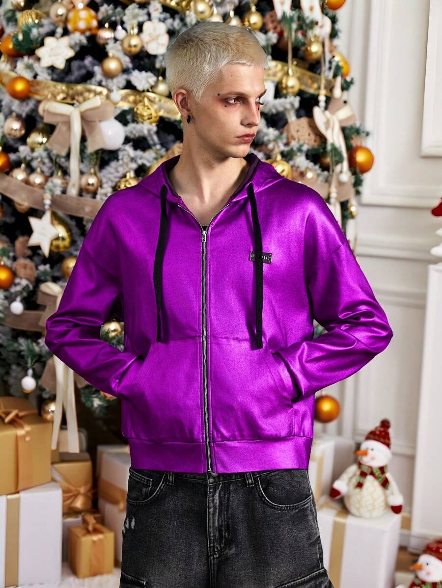 Manfinity UZERO Moletom com capuz de malha de ajuste solto masculino ...