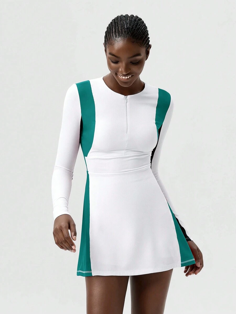 VARSITIE Yoga & Tennis Contrast Women Active Dresses Tennis Dresssporty ...