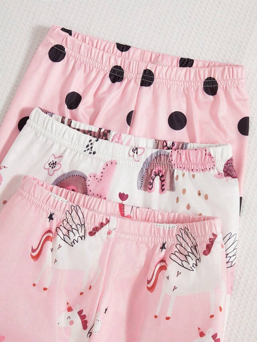 SHEIN Young Girls Pajamas 2-Piece Set, Unicorn Printed Tight-Fitting ...