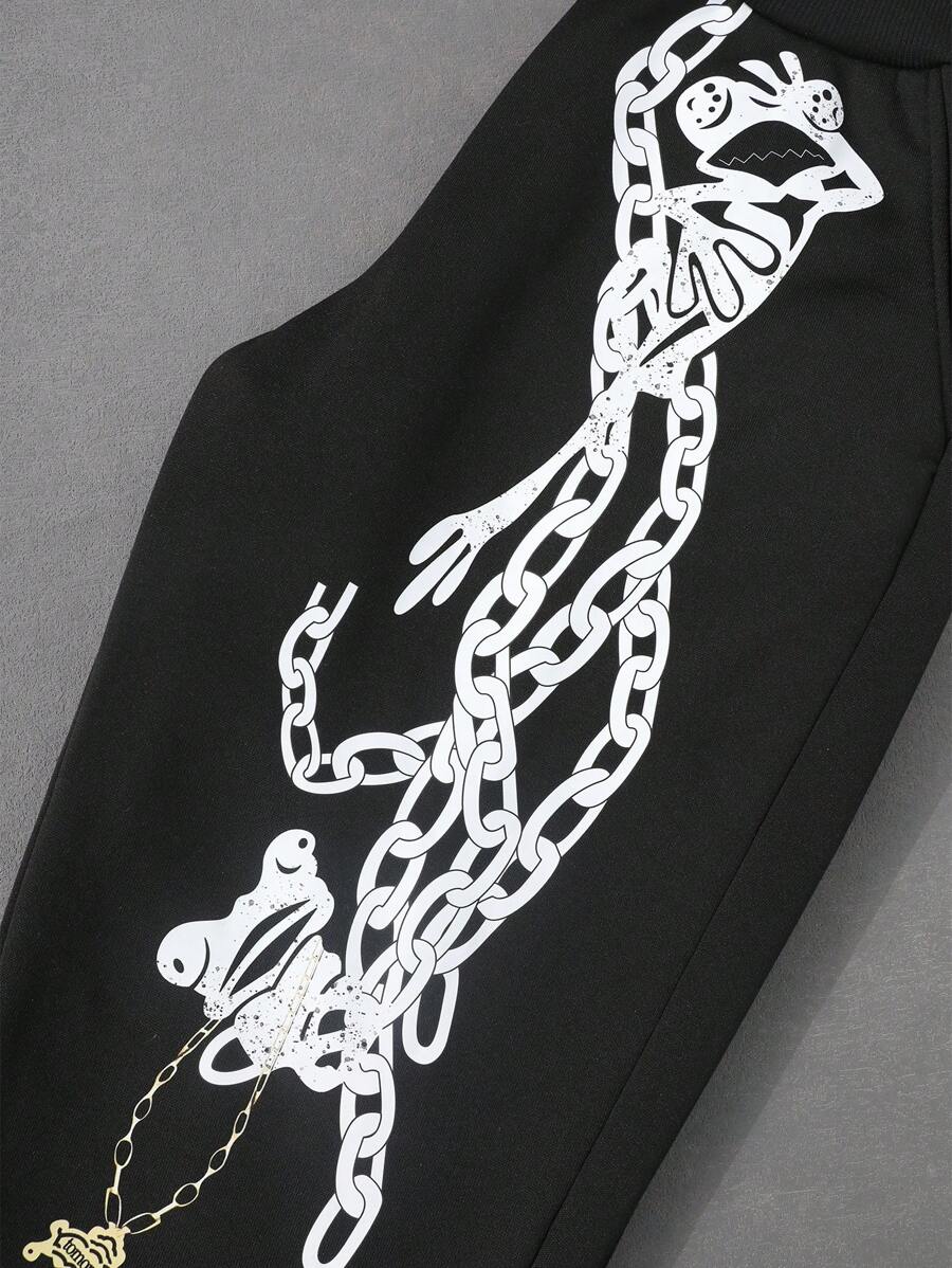 Manfinity LEGND Men's Frog Chain Lock Eye Graphic Print Sweatpants ...
