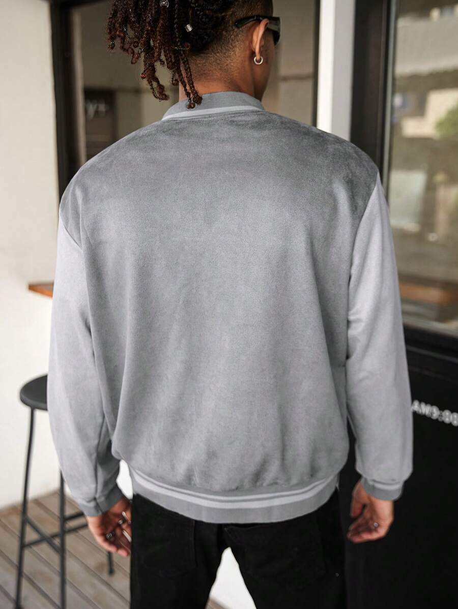 Manfinity Hypemode Men Casual Baseball Jacket Patchwork Letter ...