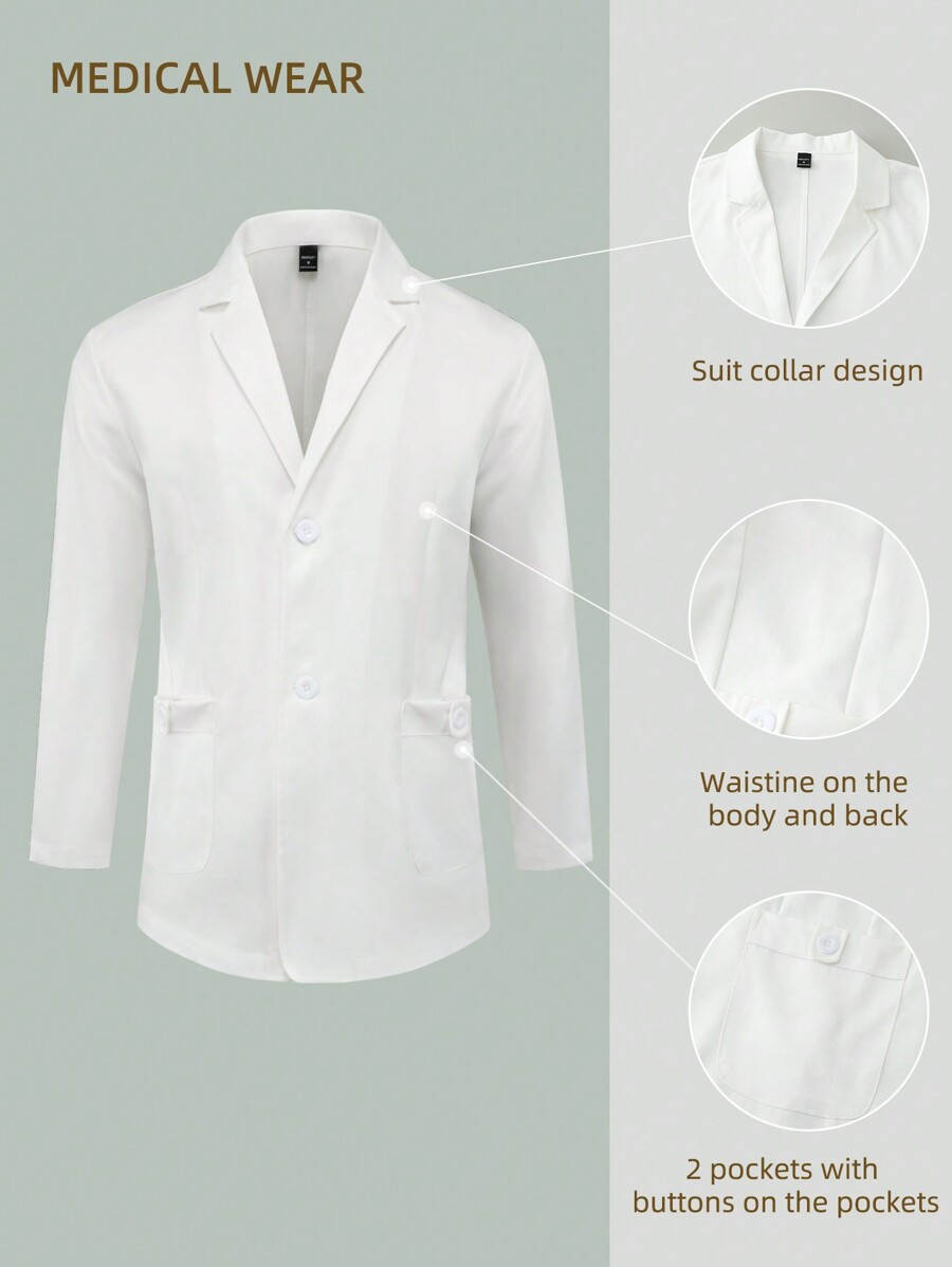 Manfinity Homme Blouse de laboratoire blanche pour hommes, veste de ...