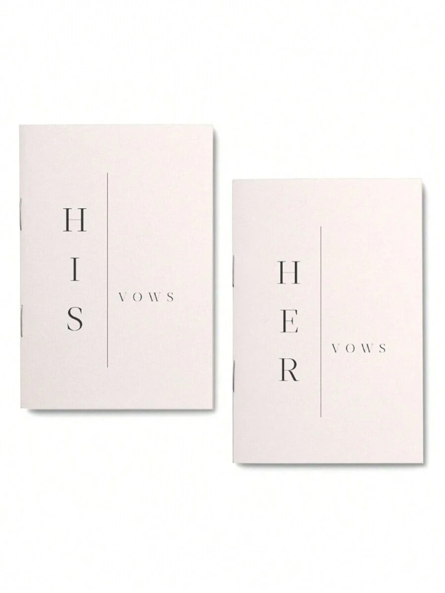 Modern Wedding Vow Books His And Hers - Bride And Wedding Notebook With ...