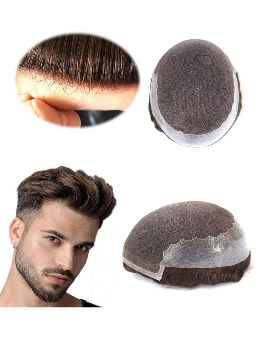 HD Lace Toupee Human Hair Replacement Systems For Men Swiss Lace Front ...