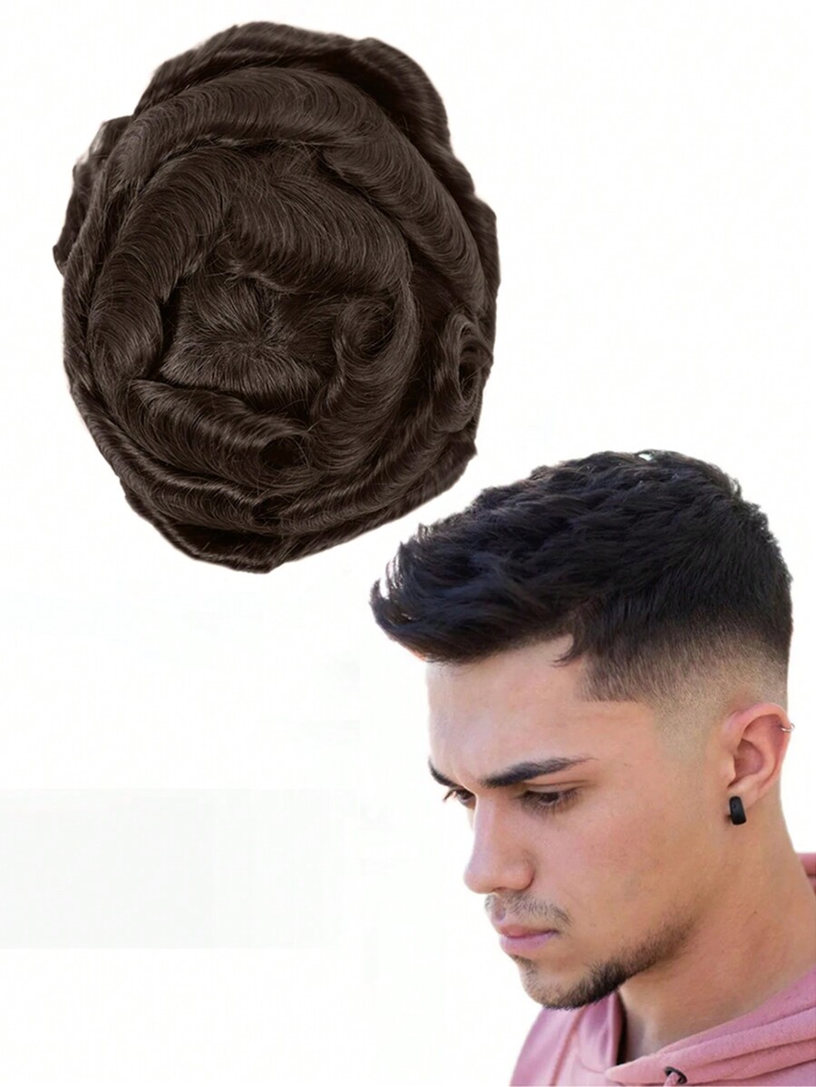 Swiss Lace Toupee para homens perucas de cabelo humano peruca masculina ...