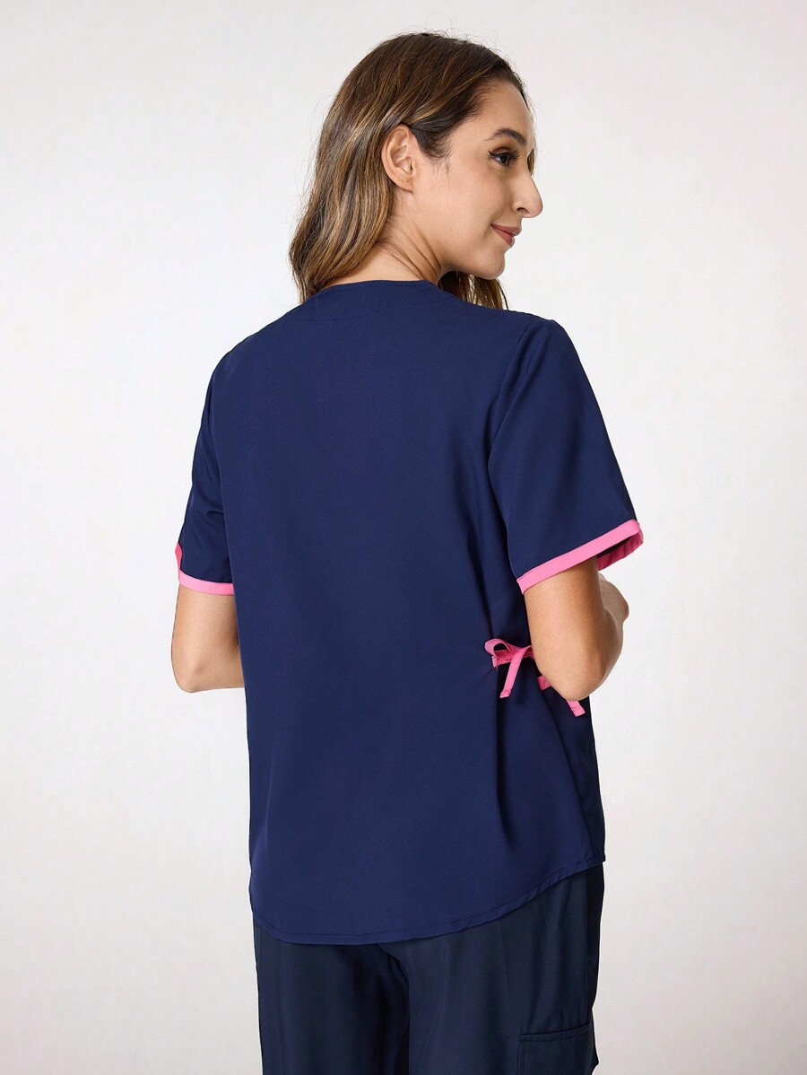 SHEIN TaskFit Women / Dental Worker V-Neck Short Sleeve Top Scrubs ...