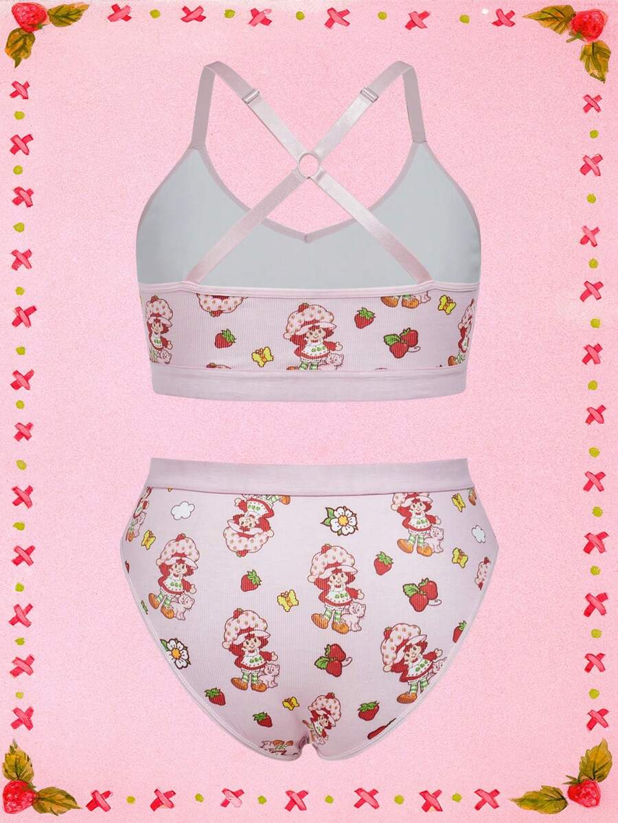 Strawberry Shortcake X SHEIN Plus Size Women Cute Strawberry Cartoon ...