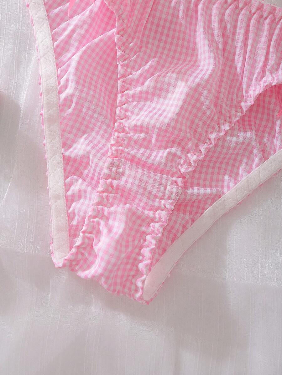 Cute Bow, Lace, Plaid Lingerie Set For Teenage Girls And Young Women ...