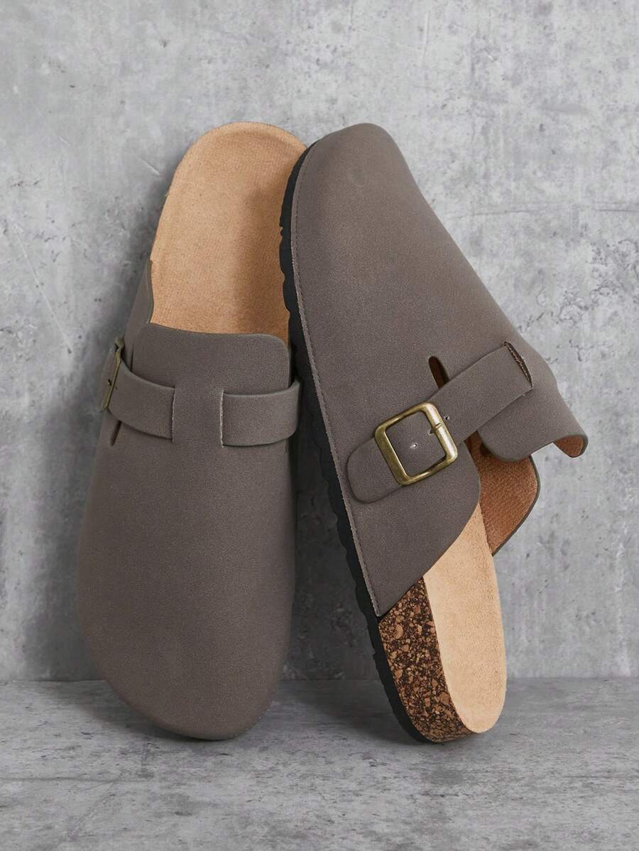 SHUZIA Men's Dark Grey Daily Cork Footbed Clogs-Comfort Potato Shoes ...