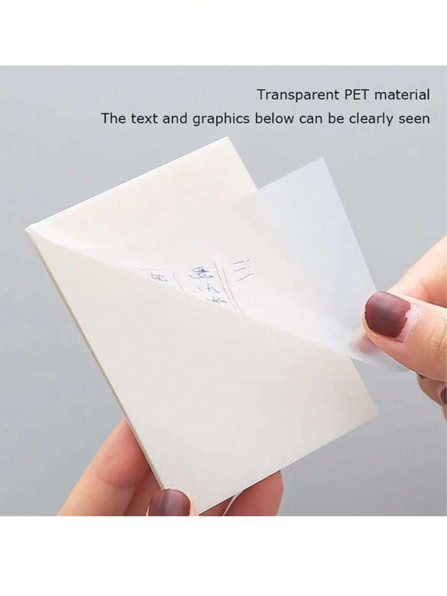 100pcs Transparent Sticky Notes -Waterproof Self-Adhesive Translucent ...
