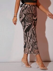 SHEIN SXY Allover Print High Waist Pencil Skirt | SHEIN USA
