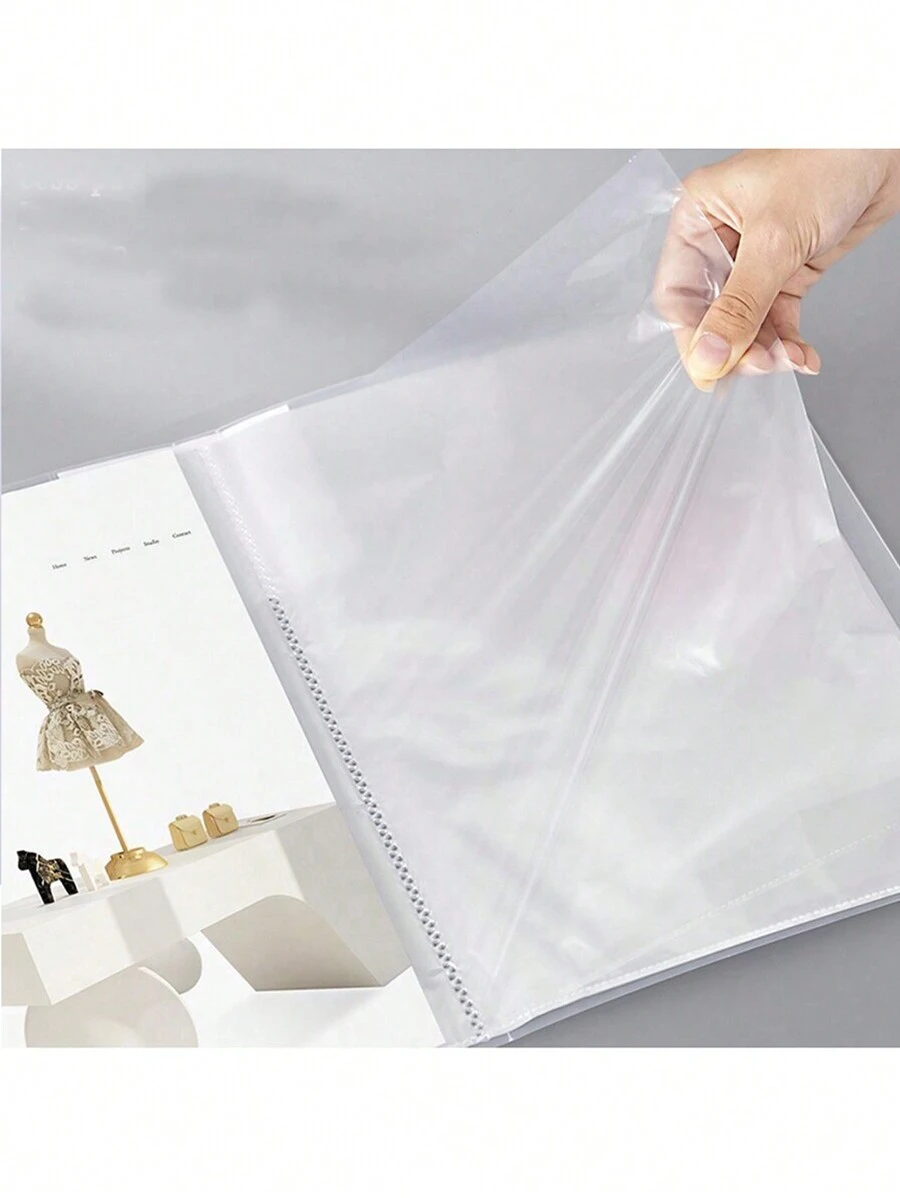 1pc A4 Size Transparent Sleeve Document Organizer With Large Capacity ...