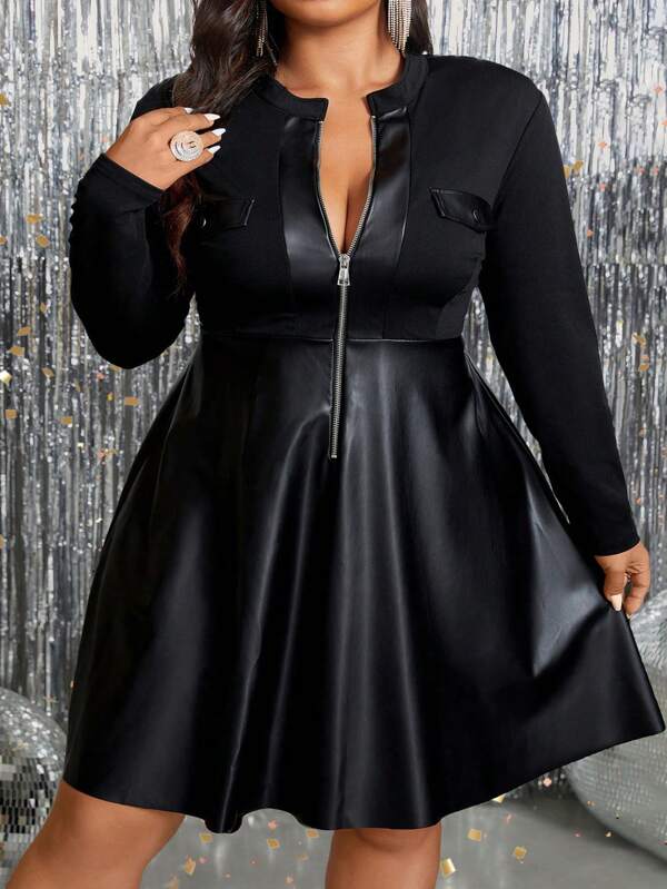 Curvy pu dresses | Fashion Curvy pu dresses | SHEIN USA