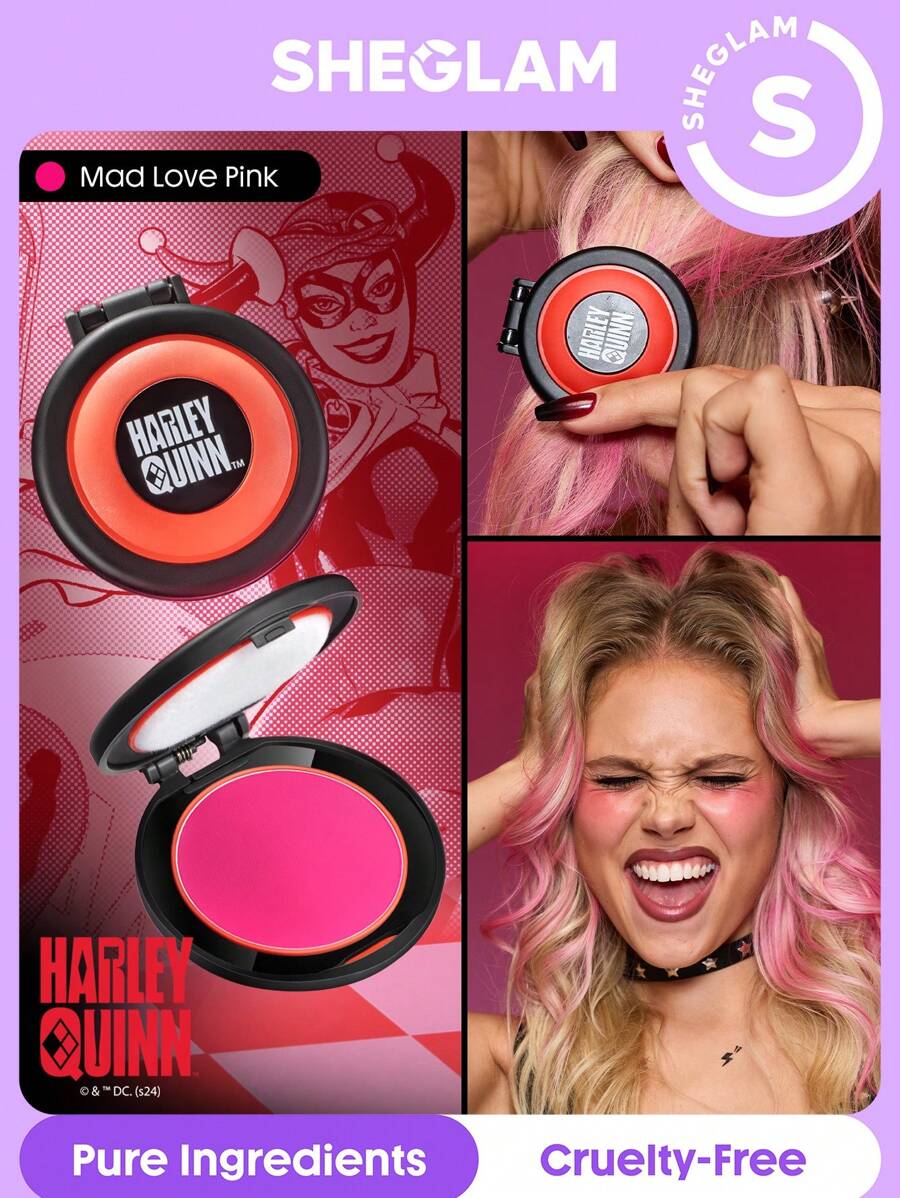 Harley Quinn X SHEGLAM Para Tingir Para Cabelo Temporário Tintura Em Pó ...