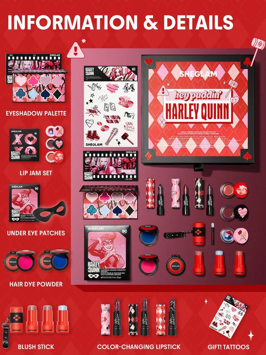 Harley Quinn X SHEGLAM Collection Set Valentine'S Day Decor Love Gift ...