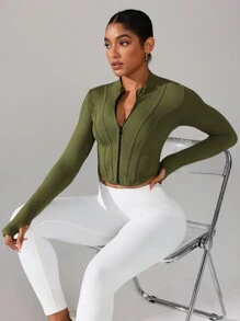 Easithlete Chaqueta deportiva casual y sencilla con cremallera y manga ...