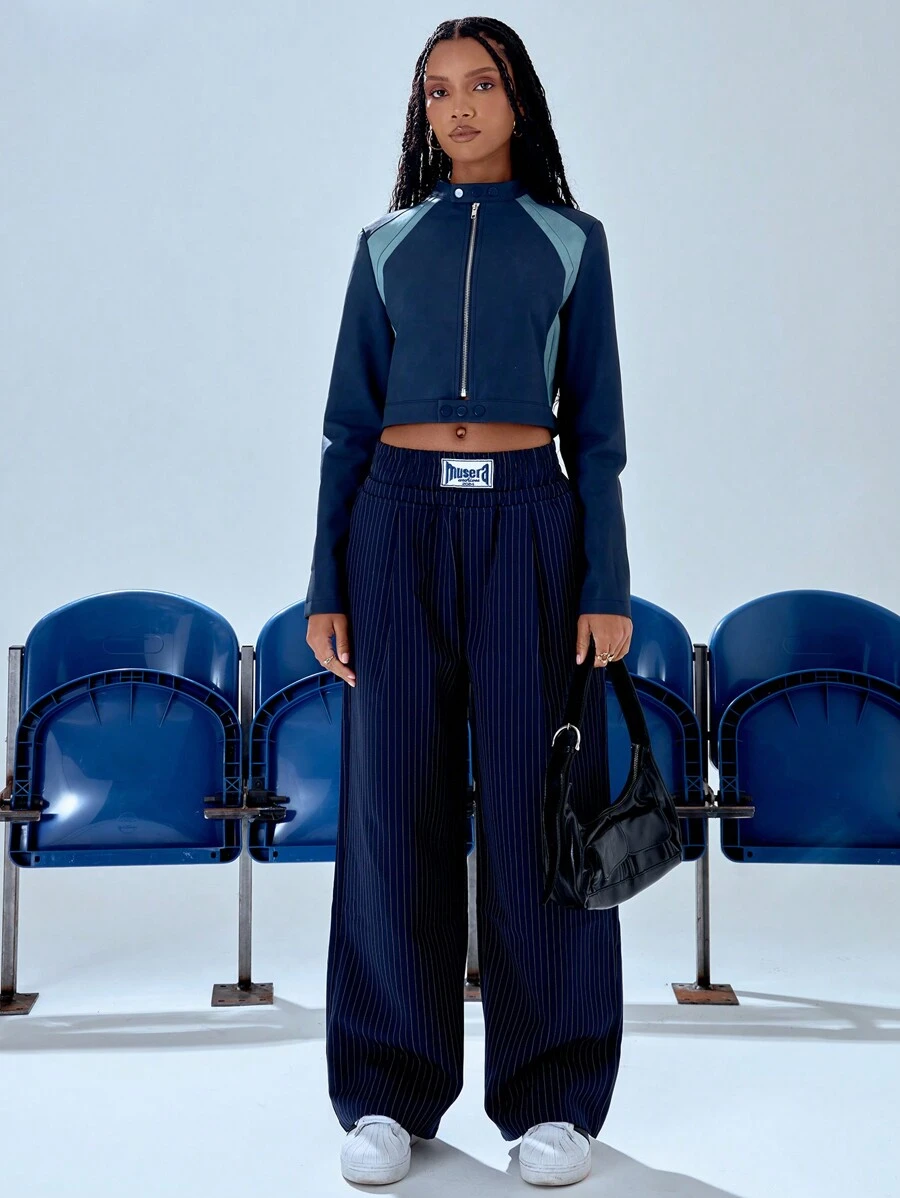 MUSERA Archives Double Waistband Pinstripe Trousers Elegant Summer Sexy ...