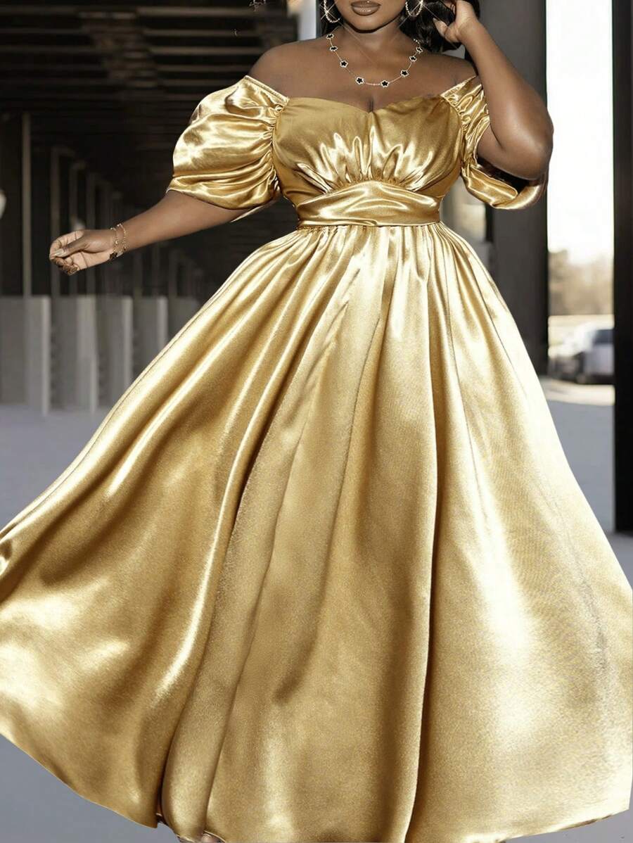 Slaydiva 2025 New Valentine Thanksgiving Women Formal Gold Shoulder ...