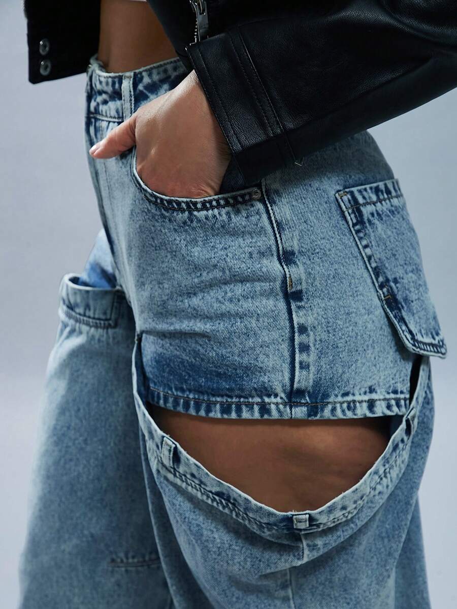 Denimoi Jeans amples ajustables avec découpes, jeans de style relax et ...