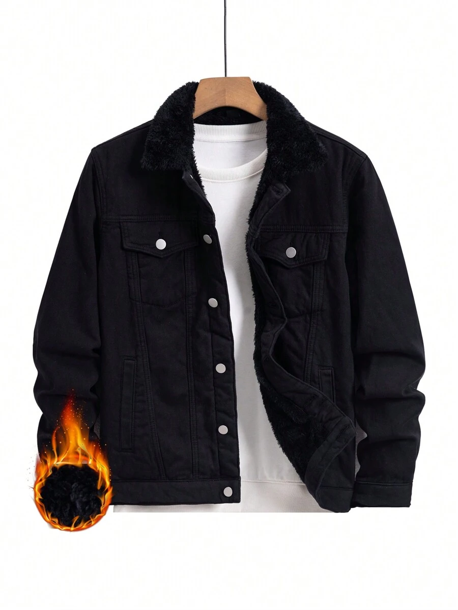 Manfinity Hypemode Men's Autumn/Winter Single-Breasted Fleece Casual ...