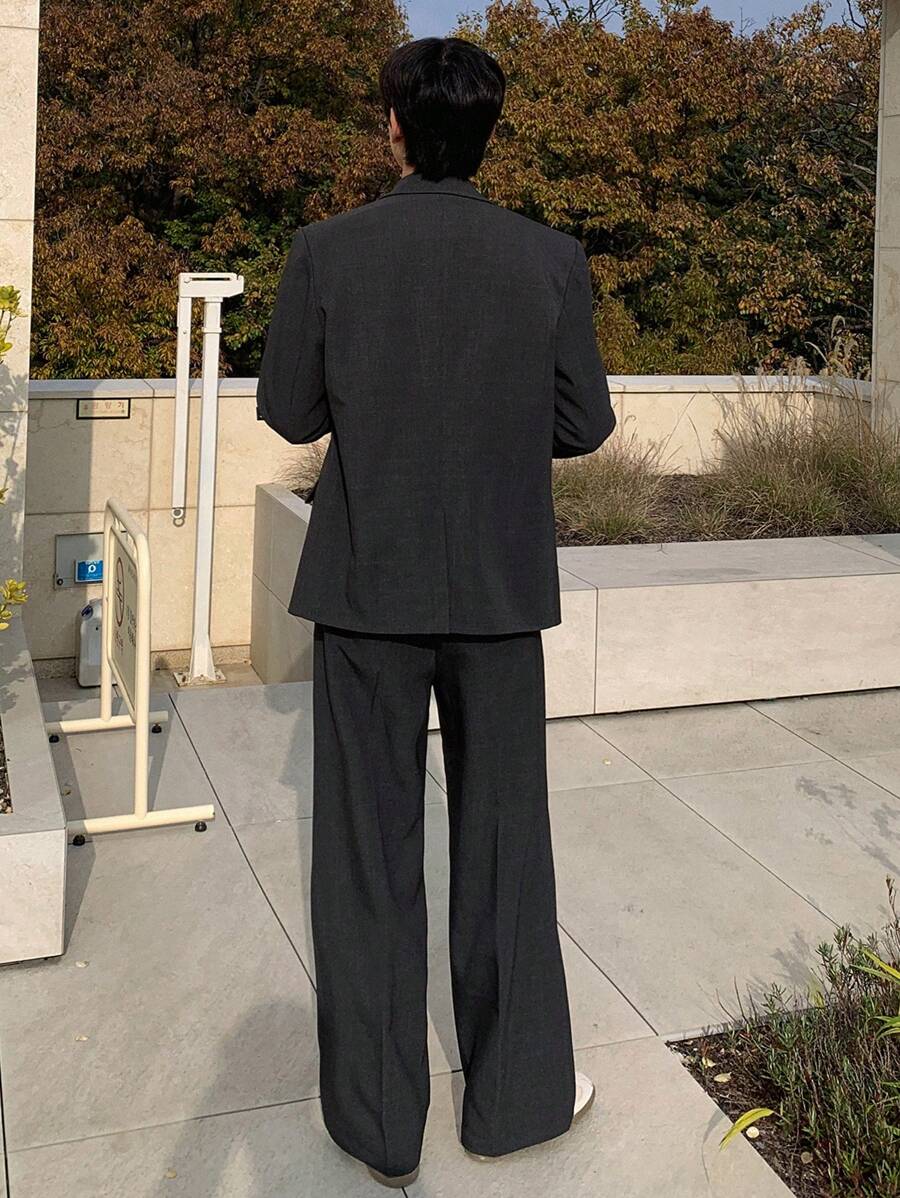 DAZY Men's Solid Color Suit Jacket And Pants Set | SHEIN USA