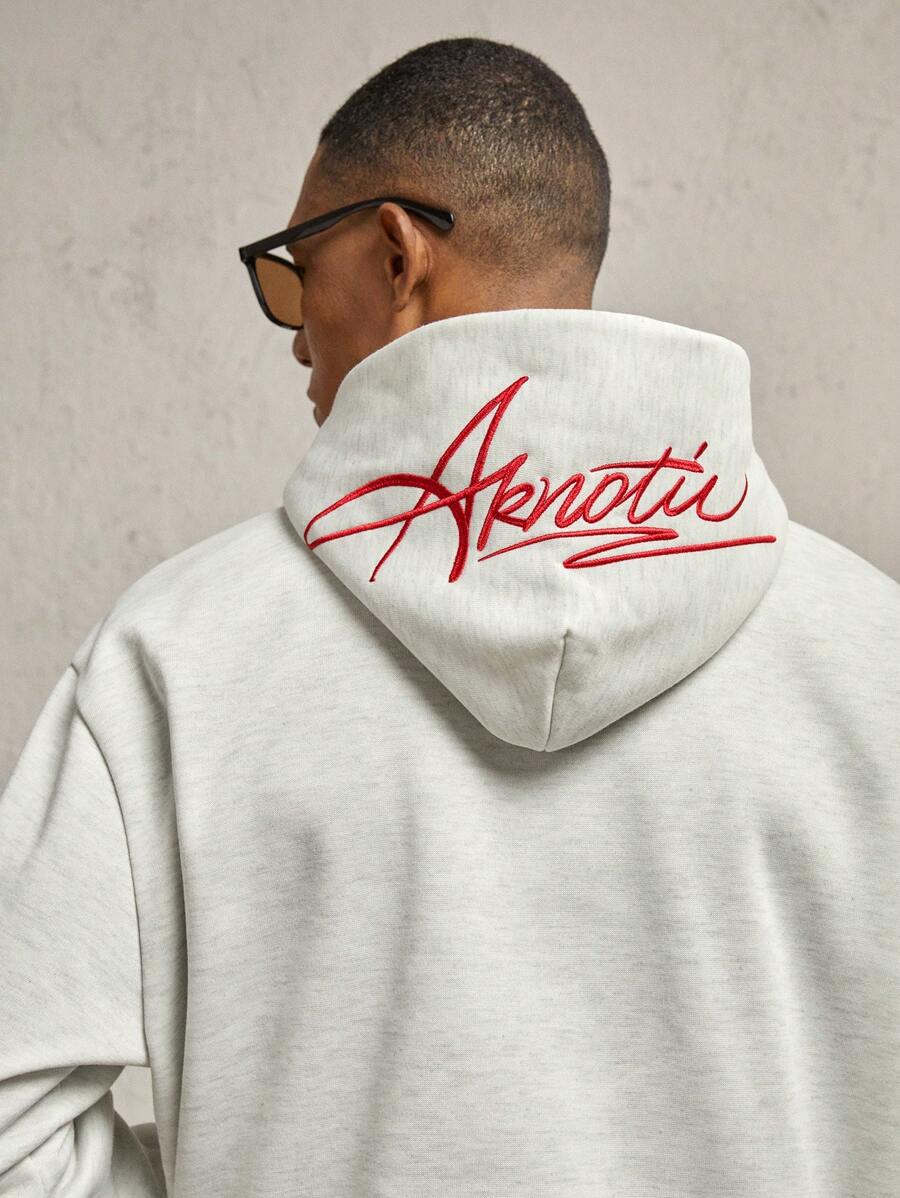 AKNOTIC Business Casual סווטשירט לגברים בגזרה רחבה עם אותיות רקומות ...