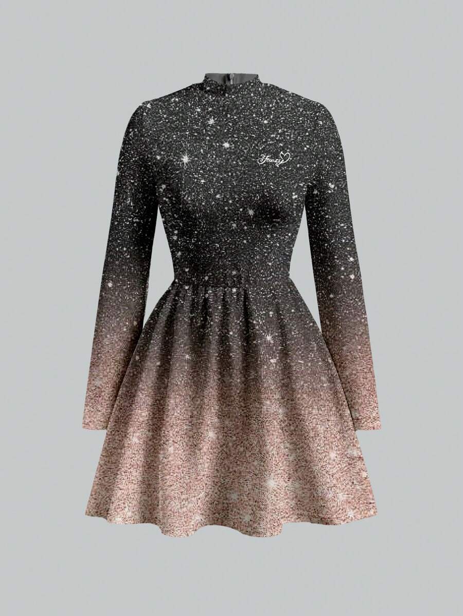 Le freak c est chic Artist Stand Collar Glitter Dress Without Belt ...