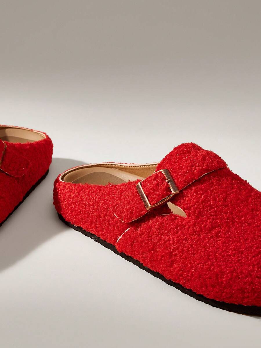 Solecia Women's Casual Flat Shoes With Fleece Detail And Hook Closure ...