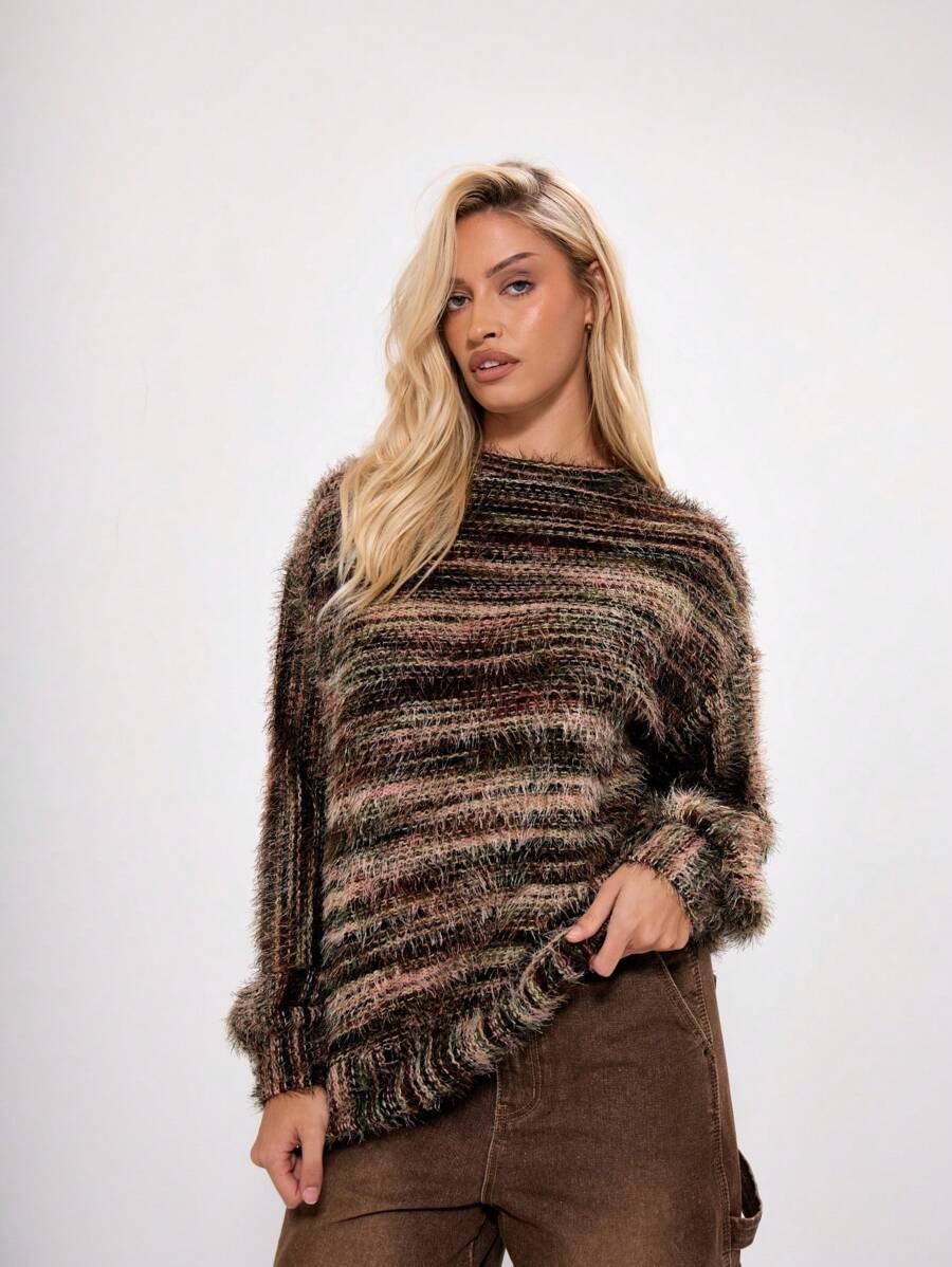 MUSERA Knit Oversized Crew Neck Jumper Sweater Y2k Spring Casual Cute ...